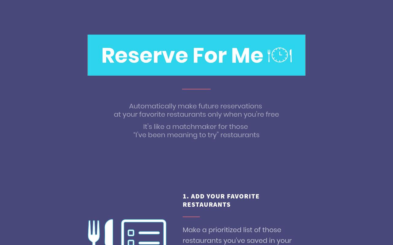 Reserve For Me - Your Free Restaurant Reservation Assistant